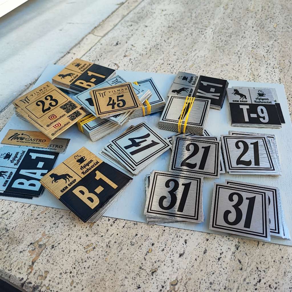 OTEL KAPI NUMARASI,CEFE MASA NUMARASI,METAL NUMARATÖR,CEFE,MASA NUMARATÖR